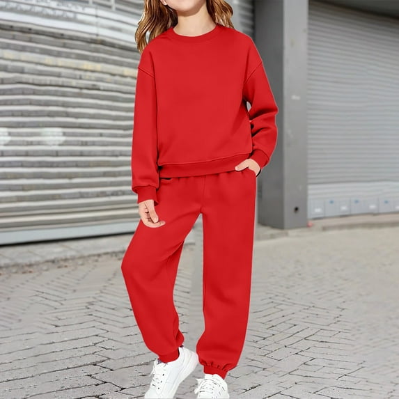 EnJoCho Girls Boys 𝖳racksuit Pullover Hoodie Jogging Pants Set 2 Pieces ...
