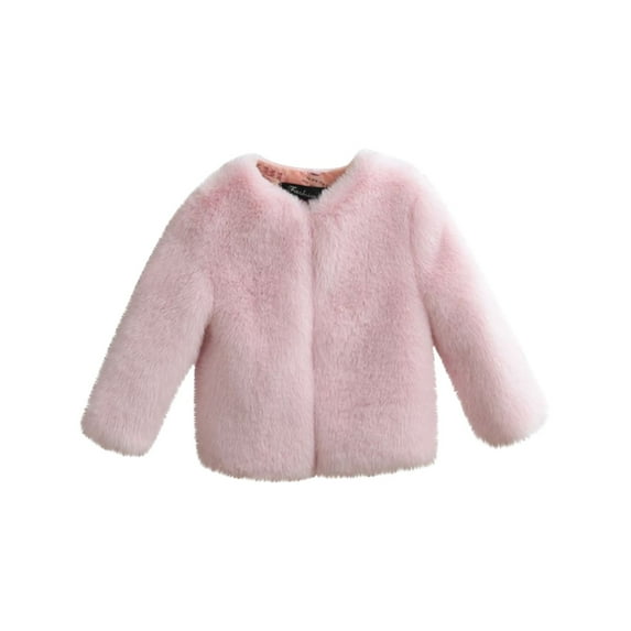 EnJoCho Girls Fa𝗎x F𝗎r Coat Open Front F𝗎rry Long Sleeve Shaggy Jacket ...