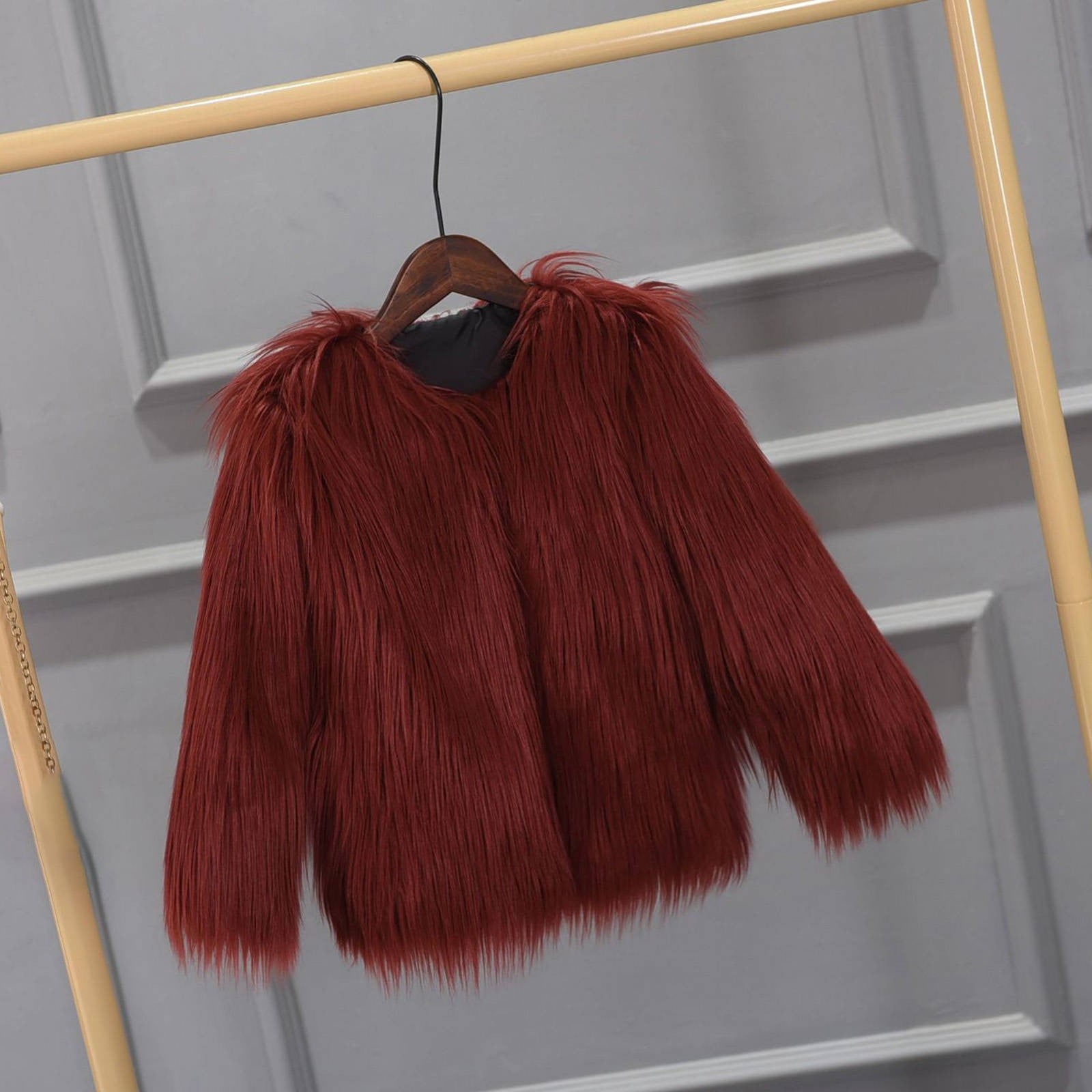 EnJoCho Girls Fa𝗎x F𝗎r Coats Winter Fringe Fuzzy Open Front Jackets ...