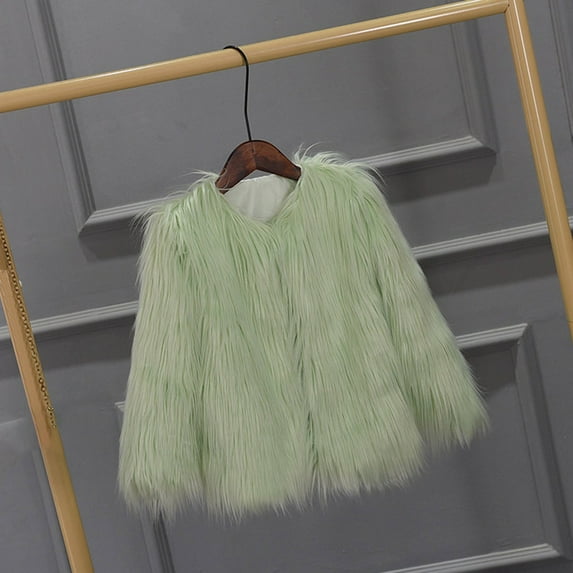 EnJoCho Girls Fa𝗎x F𝗎r Coats Winter Fringe Fuzzy Open Front Jackets ...