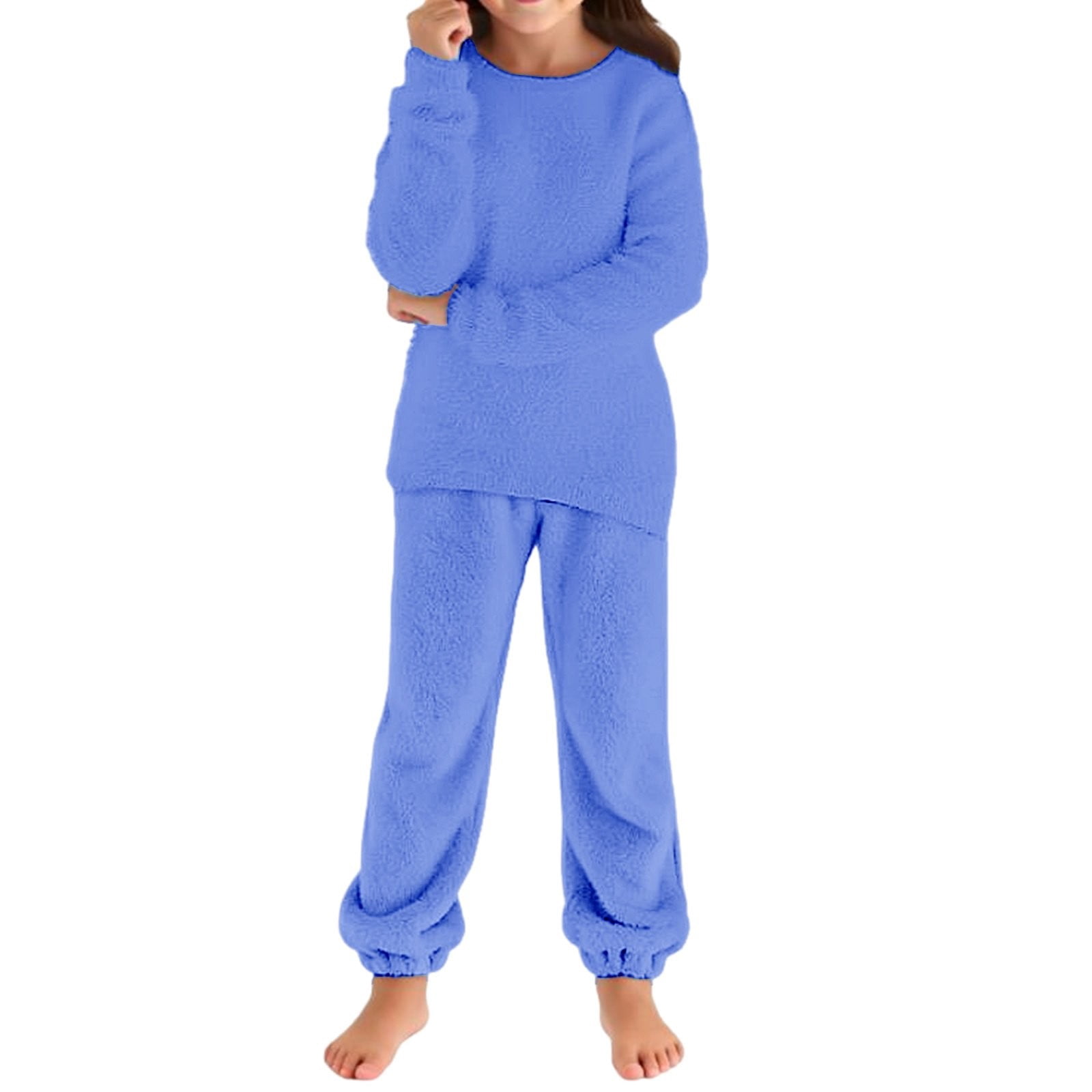 EnJoCho Girls Fleec𝖾 Pajamas Fuzzy Furry Trendy Christmas Outfits ...