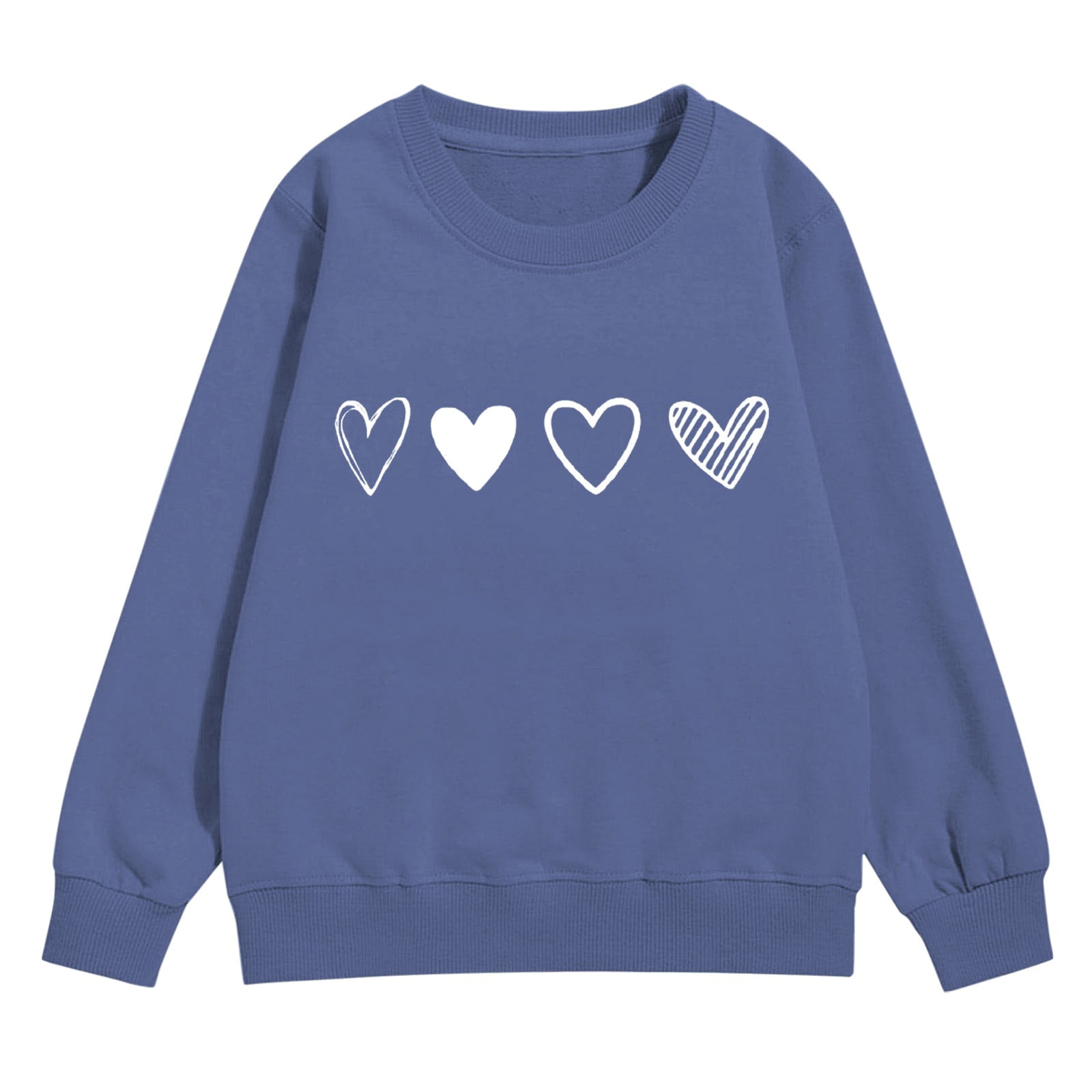 EnJoCho Girls Heart Graphic Sweatshirt Kids Long Sleeve Crewneck Prep𝗉y ...