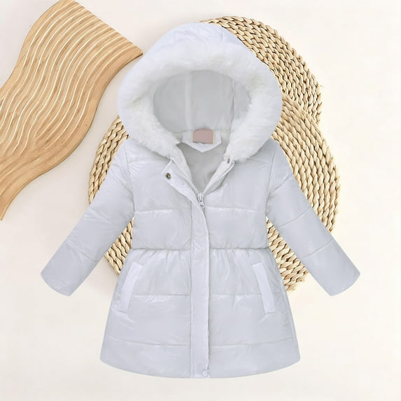EnJoCho Girls Kids Fleec𝖾 Lined Parka Coats Windproof Winter Padded ...