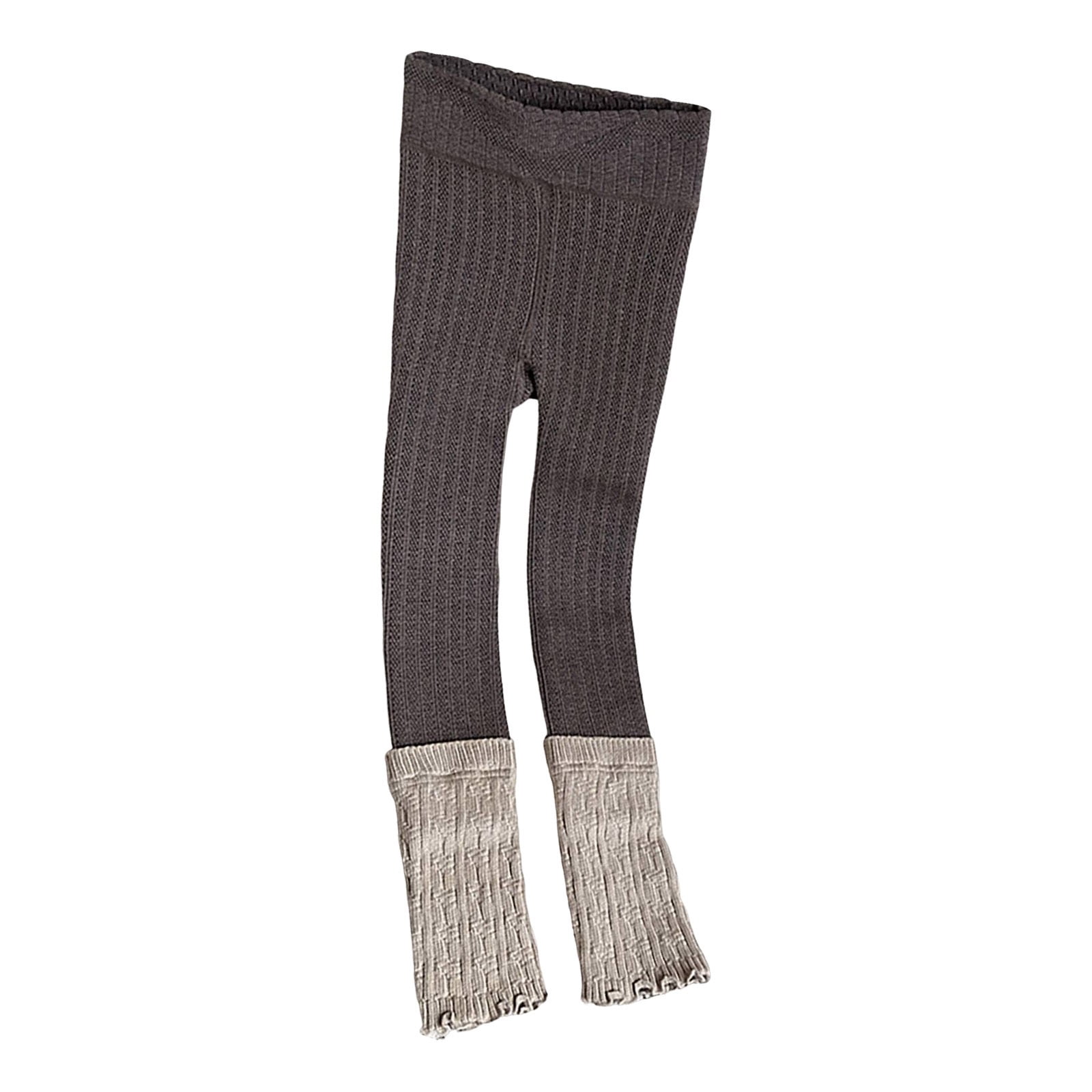 EnJoCho Girls Knit Thermal Leggings School Casual Ribbed Stretchy ...
