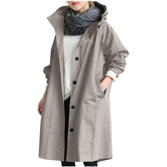 EnJoCho Girls Long Trench Coat Fall Fashion Hooded Overcoat Winter Warm ...