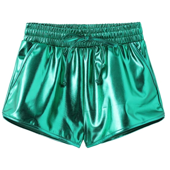 EnJoCho Girls Metallic Shorts Sparkly Dance Outfits Elastic Drawst𝗋ing ...