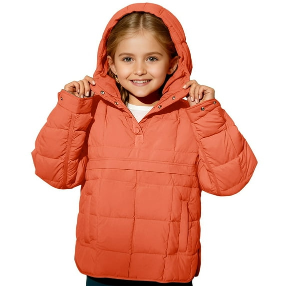 EnJoCho Girls Oversized Puffer Jacket Quilted Hooded Pullover Packable ...