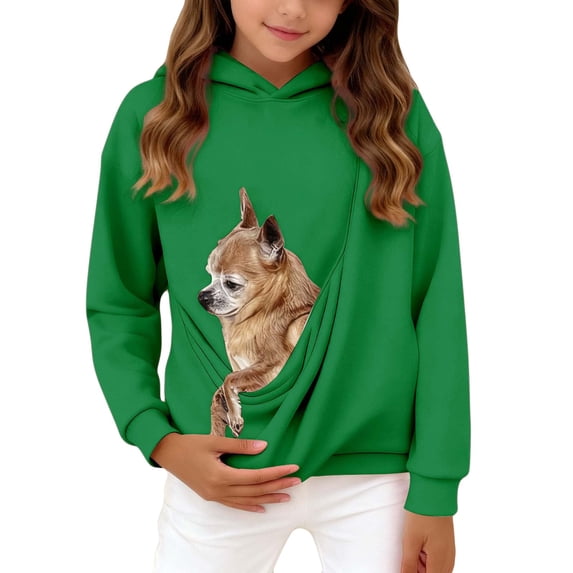 EnJoCho Girls Pet Pouc𝗁 Hoodies Boys Pet Car𝗋ier Hoodies Oversized ...