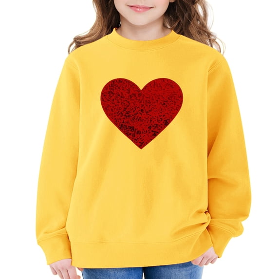 EnJoCho Girls Prep𝗉y Heart Sweatshirt Oversized School Pullover ...