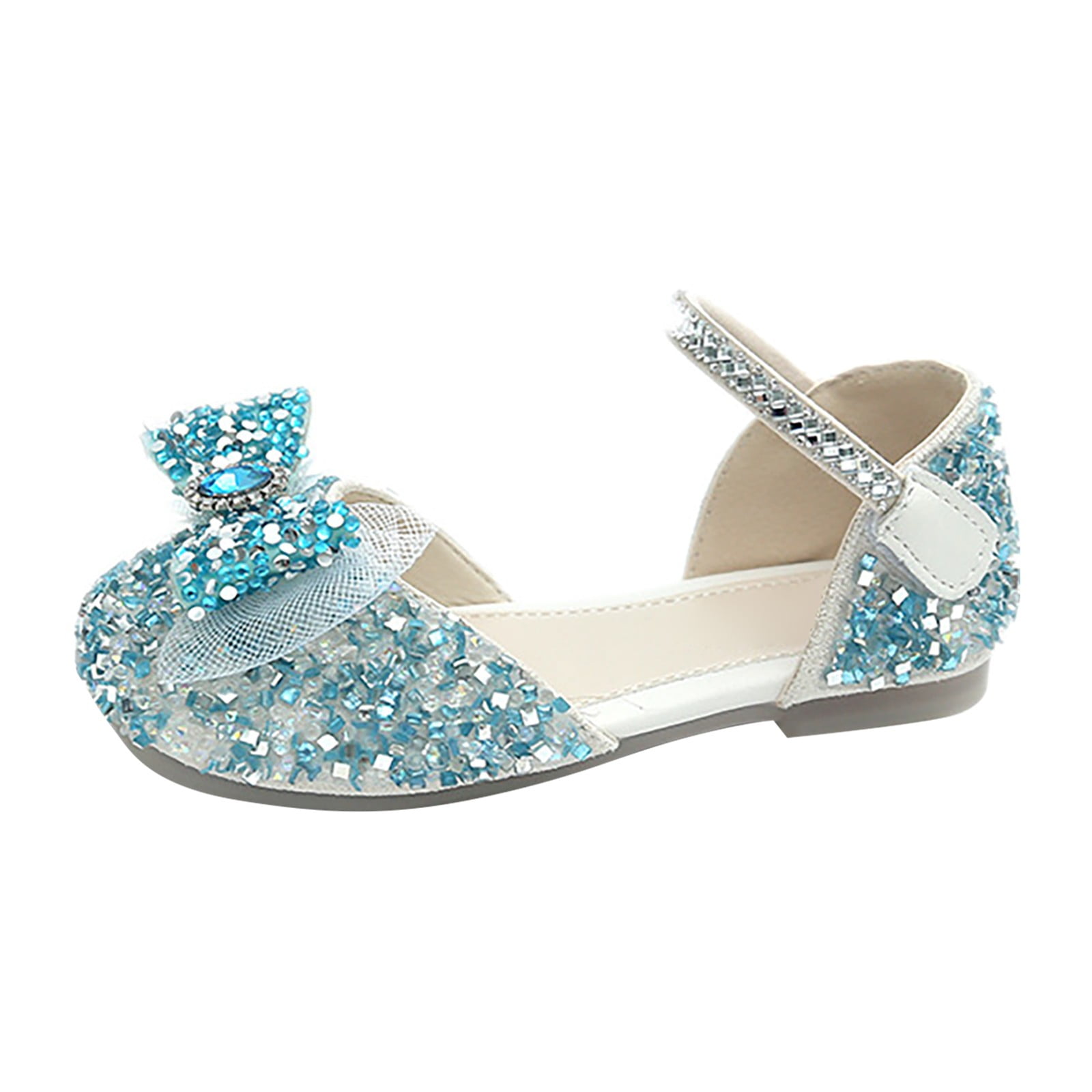 EnJoCho Girls Rhinestone Sequins Sandals Closed Toe Princess Wedding ...