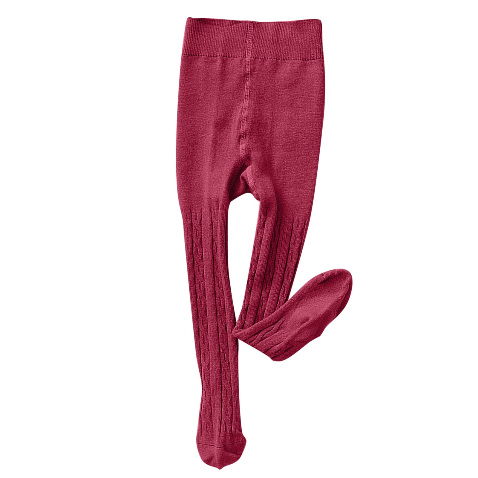 EnJoCho Girls Ribbed Footed Tights High Waisted Comfy Dance Leggings ...