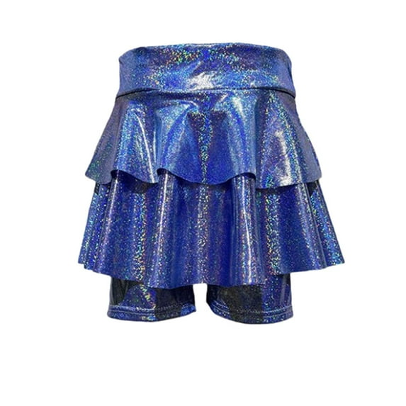 EnJoCho Girls Sequin Sparkly Shorts Skirt Dance Costume Puffy Tutu Over ...