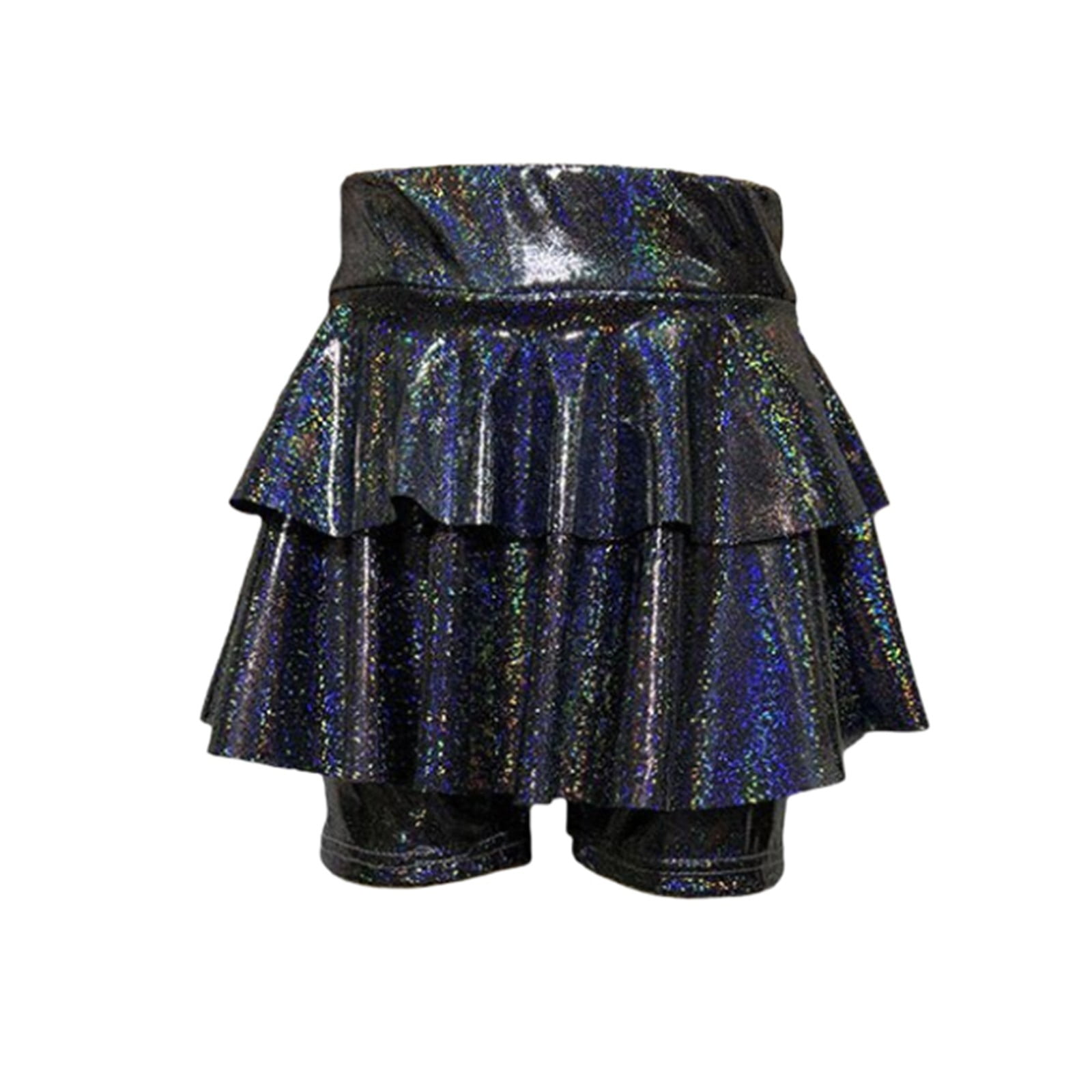 EnJoCho Girls Sequin Sparkly Shorts Skirt Dance Costume Puffy Tutu Over ...