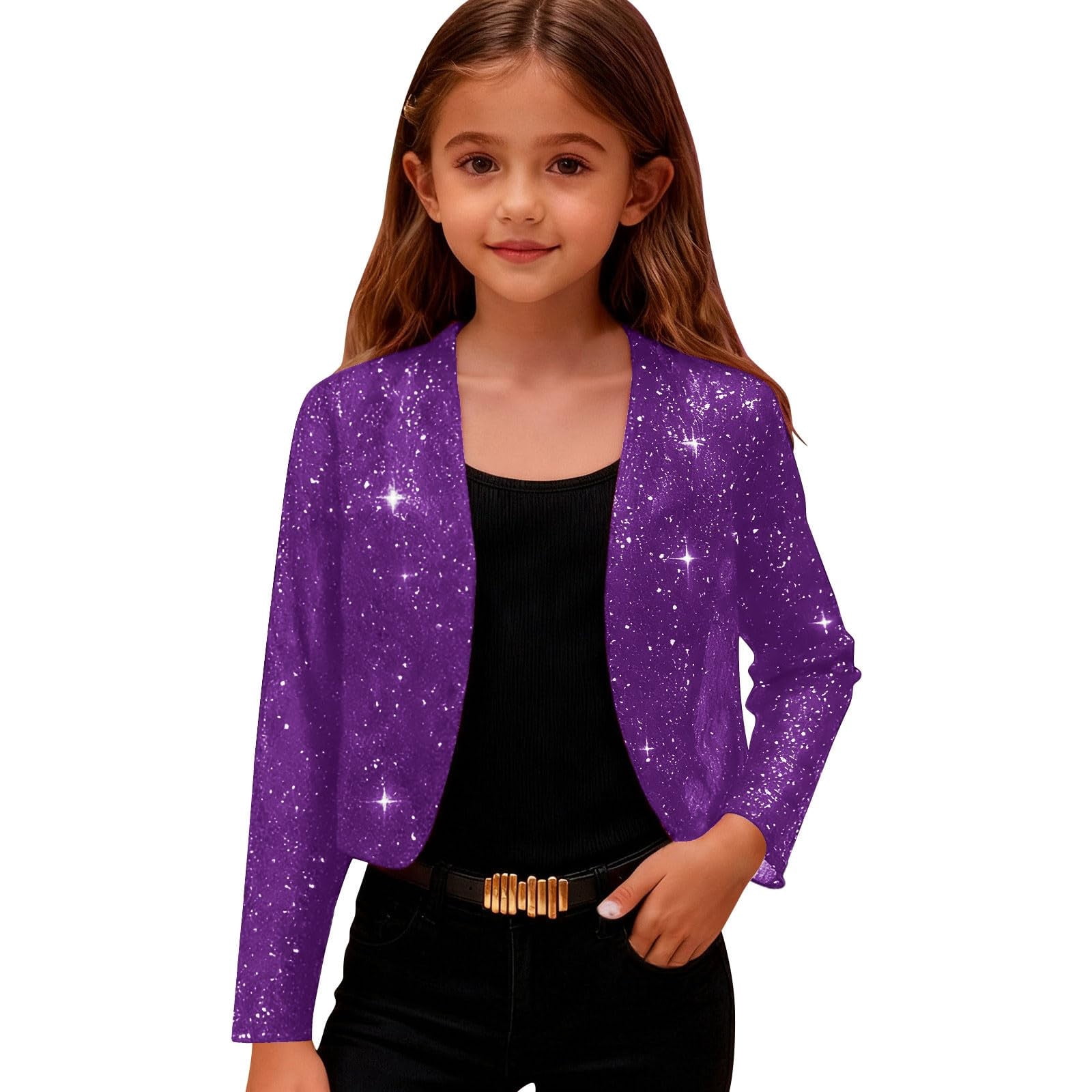 EnJoCho Girls Sparkly Lightweight Cardigan – School Cardigan Long ...