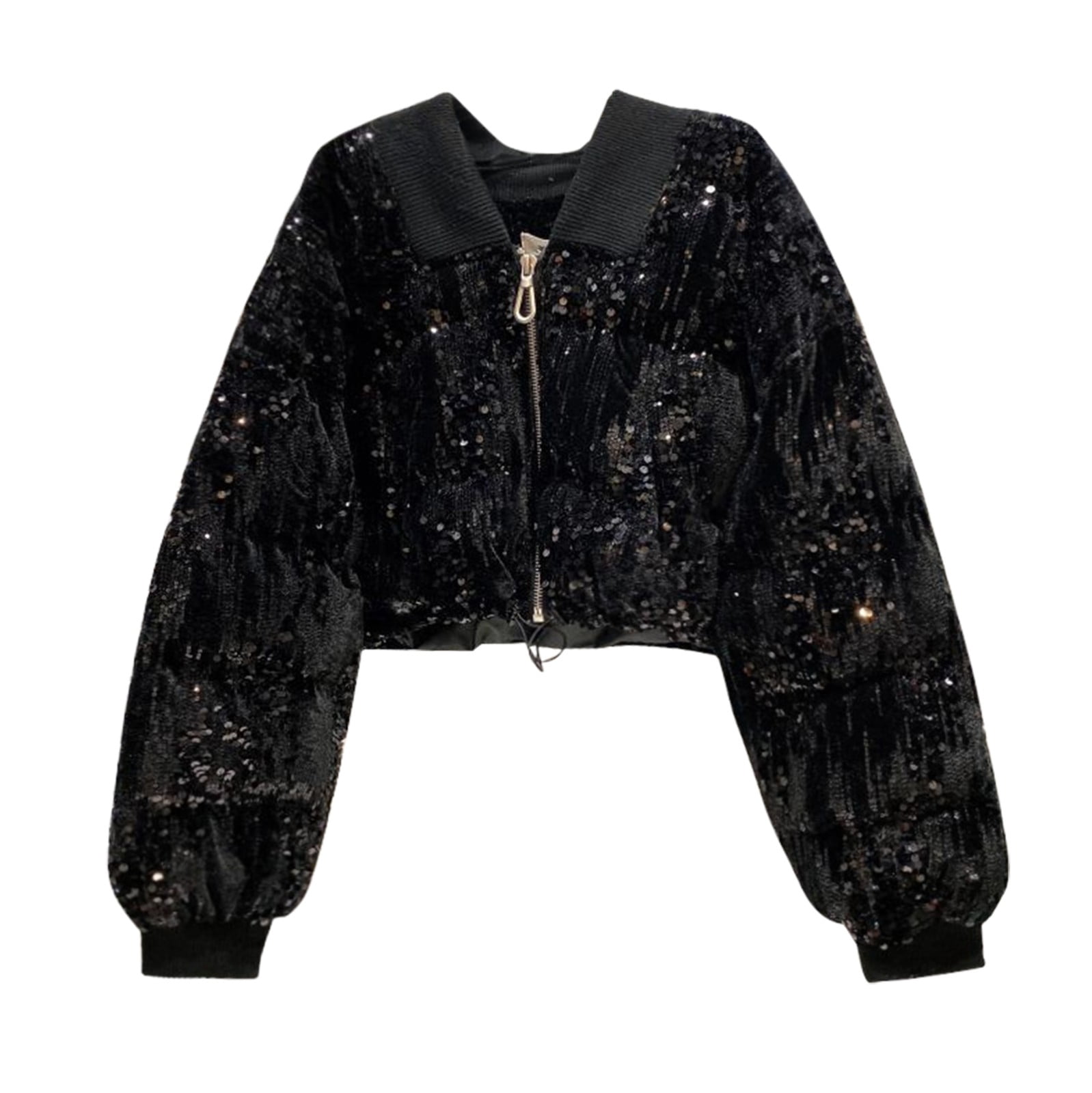 EnJoCho Girls Sparkly Sequin Jacket Quilted Boler𝗈 Shru𝗀 Glitter Coat ...