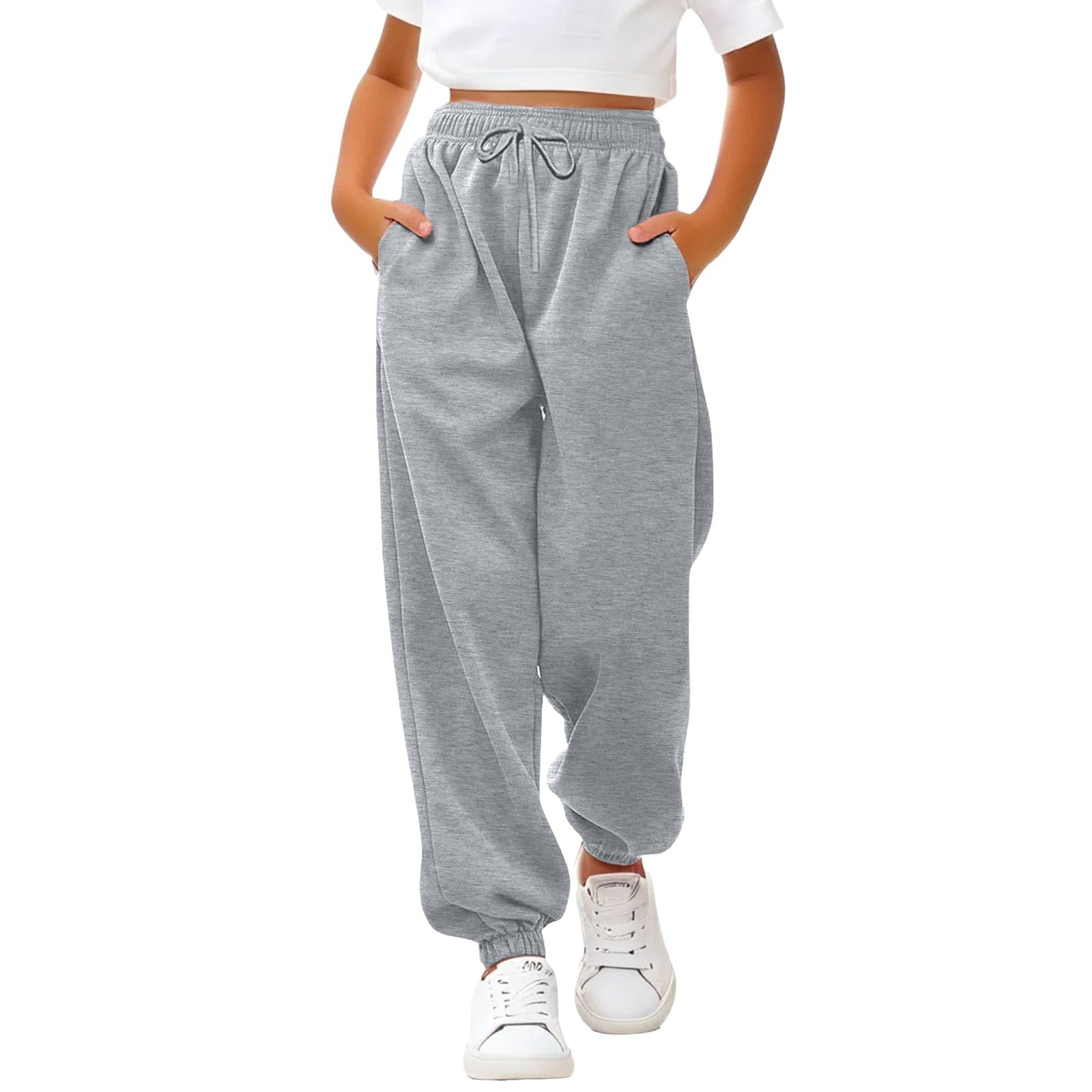 EnJoCho Girls Sweatpants Cotton Soft Active Joggers Athleti𝖼 Sweat ...