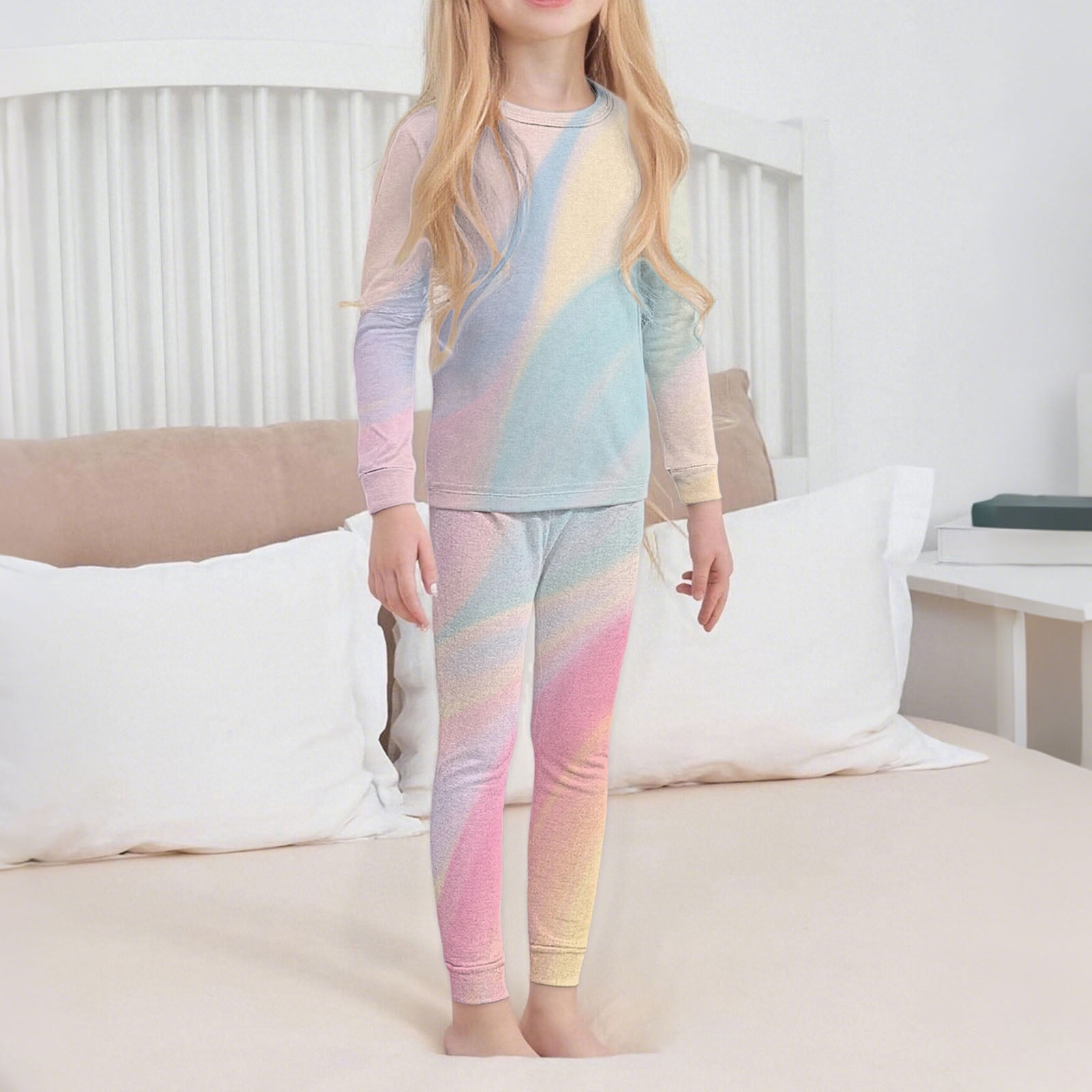 EnJoCho Girls Tie-Dye Outfits Boys Thermals Pullover Sweatshirt ...