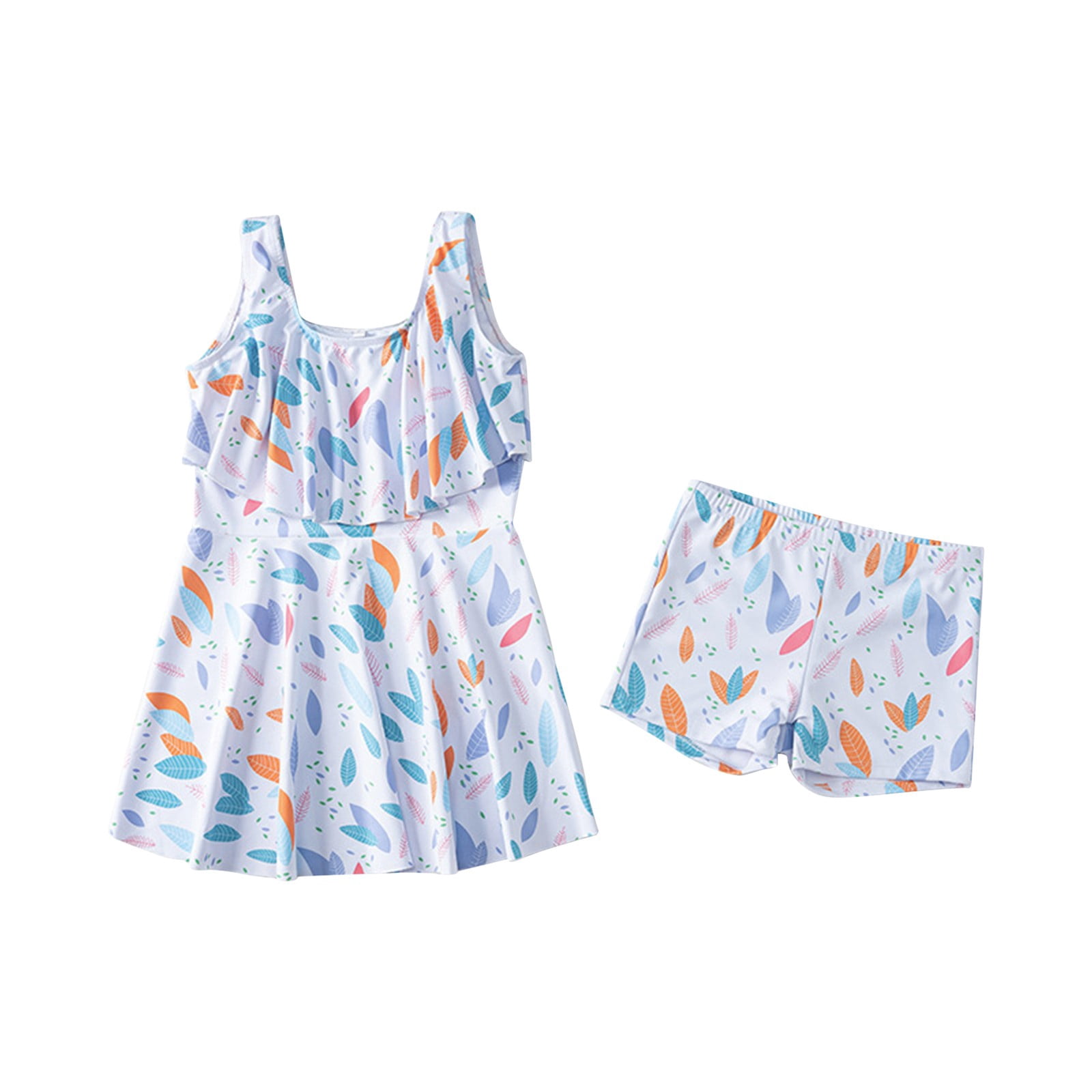 EnJoCho Girls Two Piece Swimsuit Boyshort Tankini Bikini Bathing Suits ...