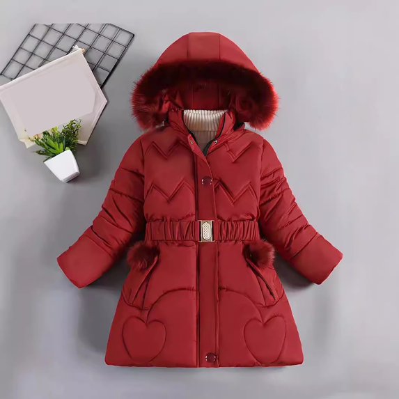 EnJoCho Girls Winter Coat Windproof Fa𝗎x F𝗎r Hooded Butterfly Pattern ...