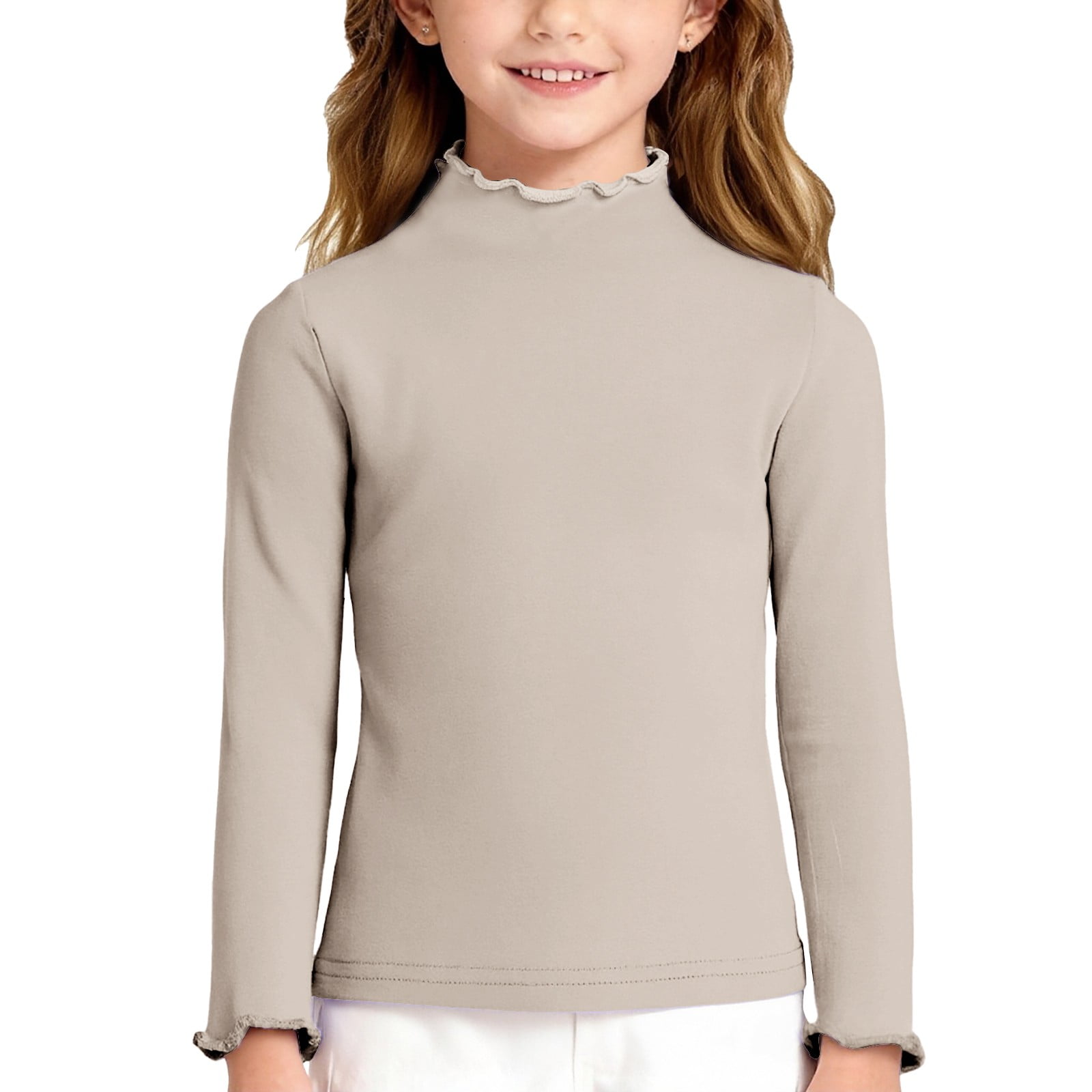 EnJoCho Girls 𝖱uffle Shirt Kids Long Sleeve Cotton Base Layer Top ...