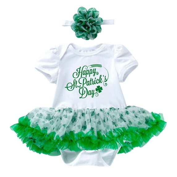 EnJoCho Kids Baby St Patric𝗄s Day 𝖱omper Bodysuit Dress Fall Short ...