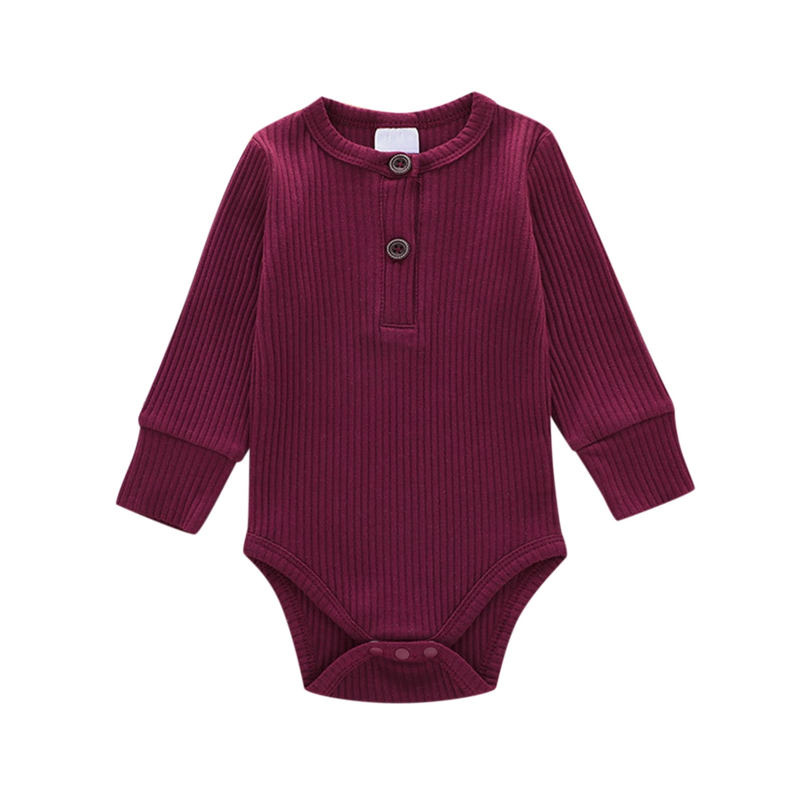 EnJoCho Kids Birthday Clothing Kids Toddler Baby Girls Boys Long Sleeve Solid Ribbed Romper ...