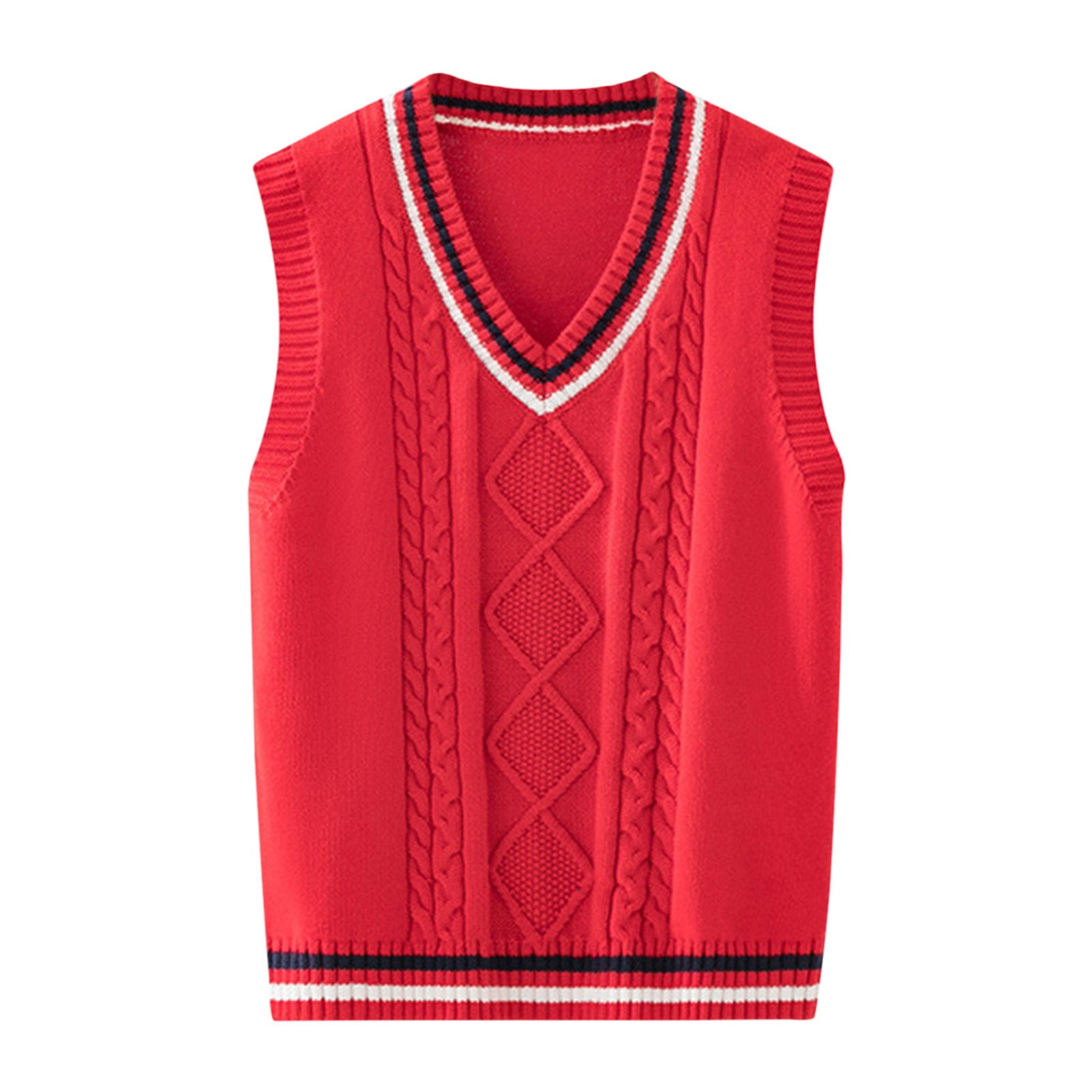 EnJoCho Kids Boys Girls V-Neck Knitted Sweaters Vest Sleeveless Tank ...