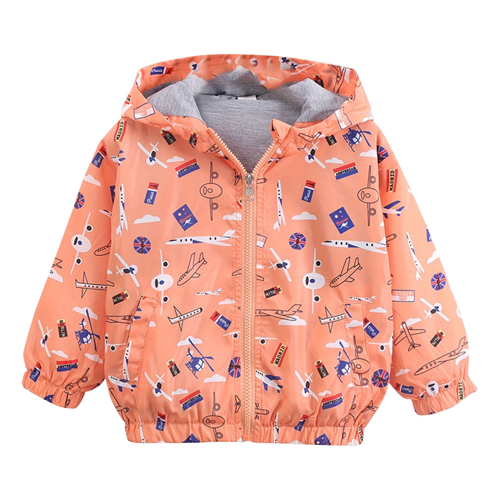 EnJoCho Kids Boys' Hooded Windbreaker Cartoon Car Jacket Windbreaker ...