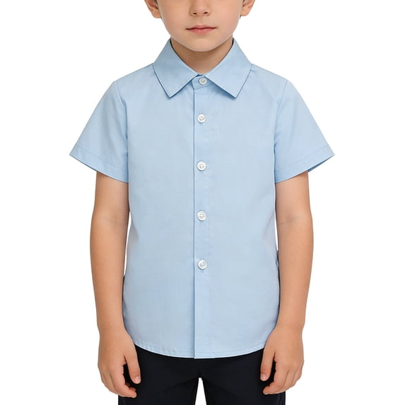 EnJoCho Kids Button Down Shirt Boys Girls Collared Short Sleeve ...