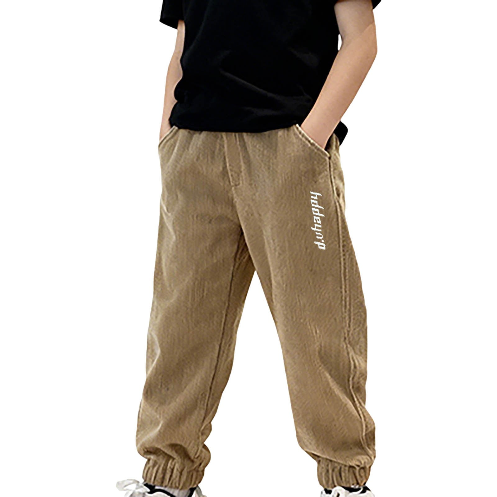 EnJoCho Kids Corduroy Jogger Pants Adjustable Waist Comfortable Casual ...