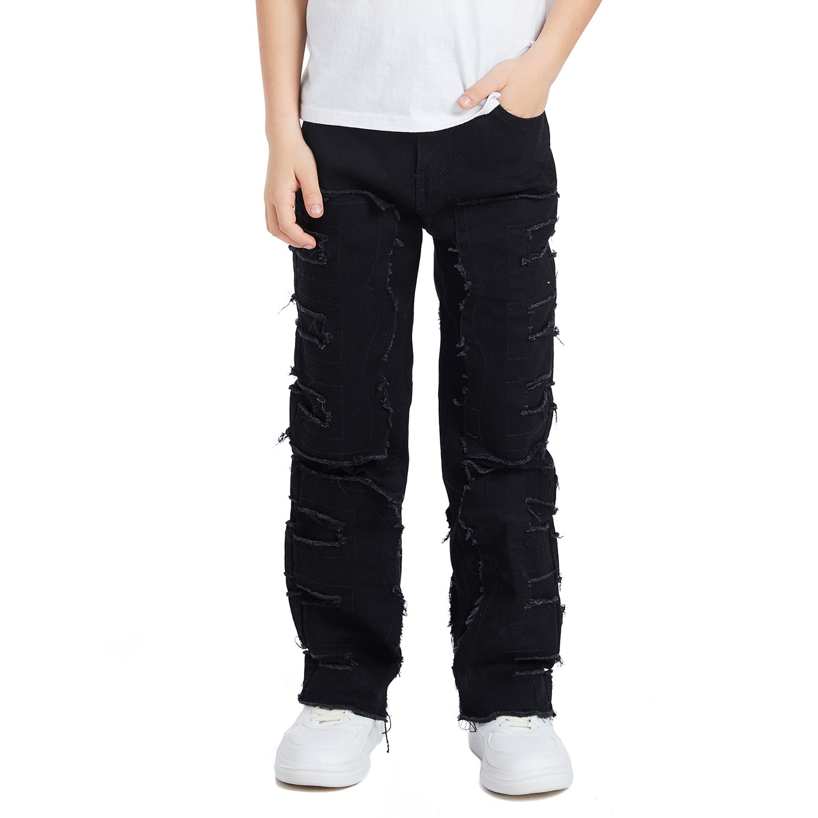 EnJoCho Kids Distressed Denim Jeans Holes Skinny Vintag𝖾 Wash Solid ...