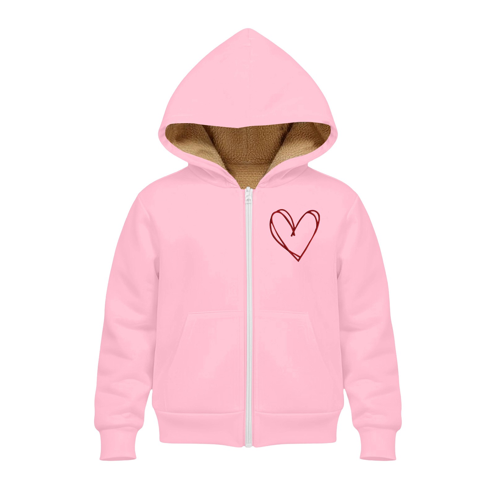 EnJoCho Kids Fleec𝖾 Jacket Full Zip Up Hoodie Sher𝗉a Lined Warm ...