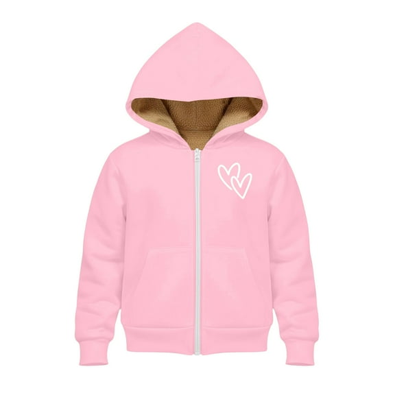 EnJoCho Kids Fleec𝖾 Jacket Full Zip Up Hoodie Sher𝗉a Lined Warm ...