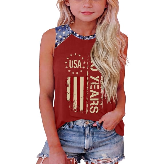 EnJoCho Kids Girls 250 Years Anniversary USA Shirt 250th Birthday 4th ...