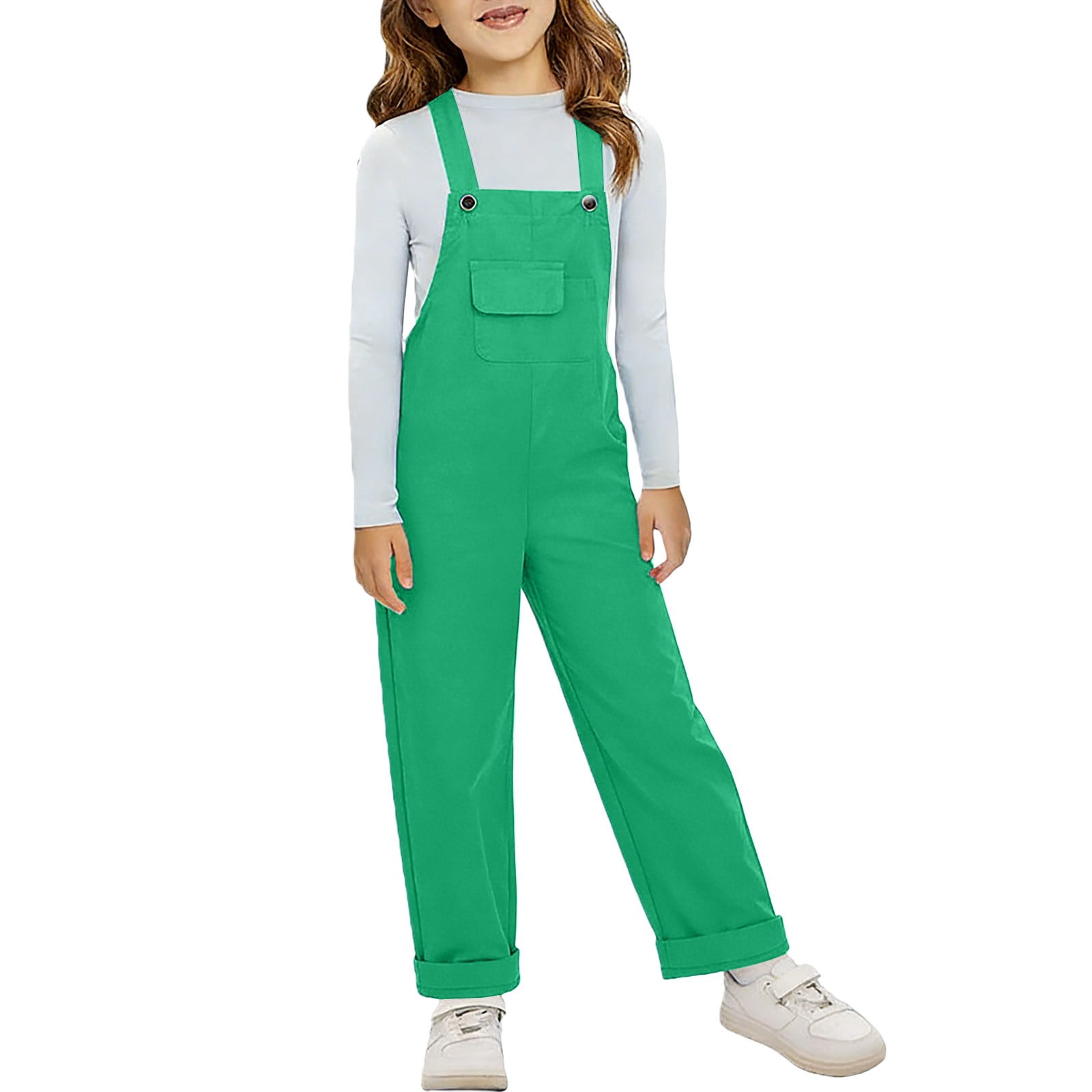 EnJoCho Kids Girls Baggy Overalls Boys Teen Straight Wide Leg ...