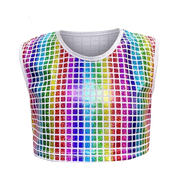 EnJoCho Kids Girls Dance Crop Top Sports Athletic Exercise Workout Tank ...