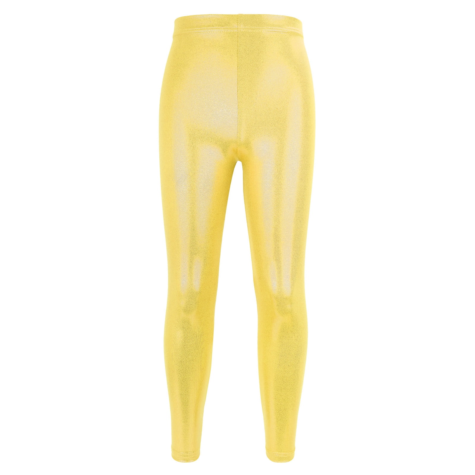 EnJoCho Kids Girls Dance Pants Gymnastic Shiny Metallic Dance Leggings ...