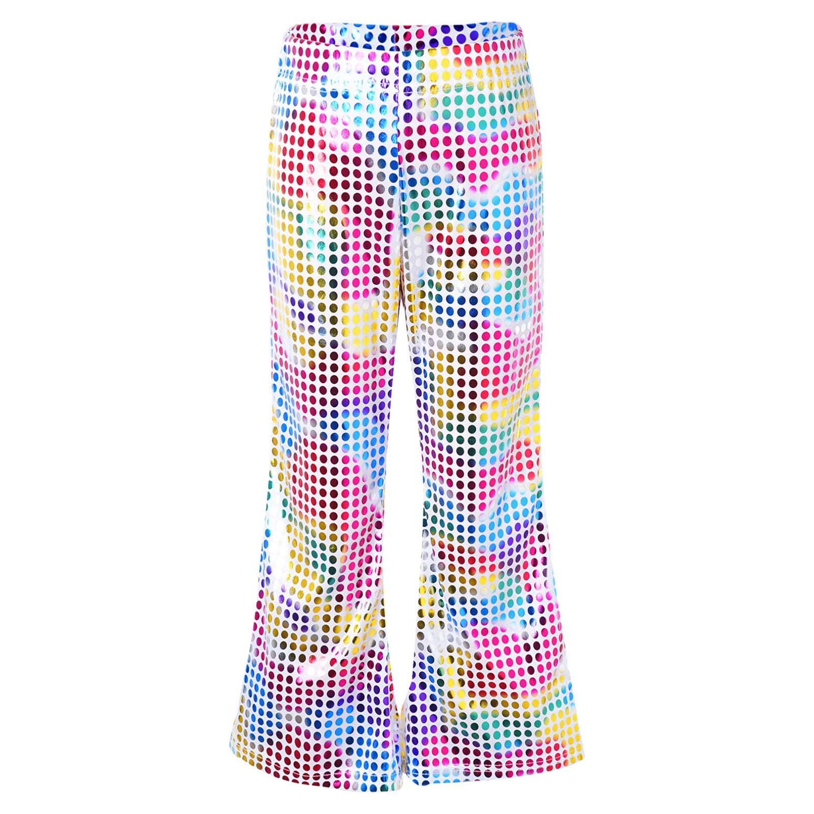 EnJoCho Kids Girls Sequin Dance Pants Shiny Wide Leg Bell Bottoms ...