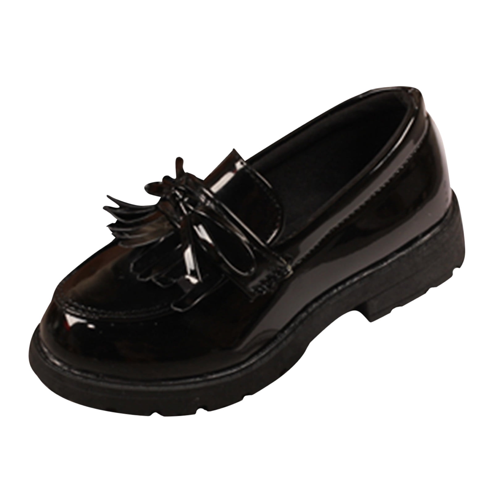 EnJoCho Kids Girls Slip On Leather Loafer Tassel Bow Flat School Dress ...