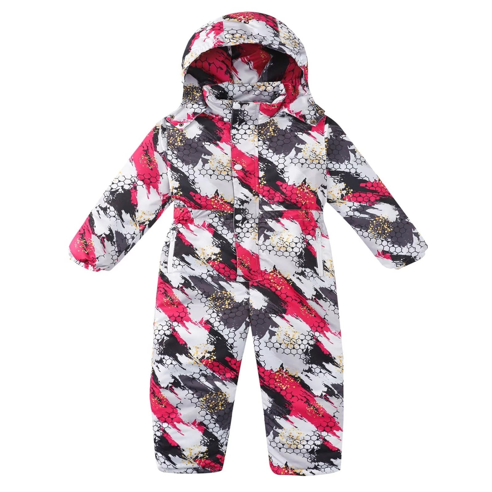 EnJoCho Kids Overalls Snowsuits Cute Print Winter Ski Suits Overalls ...