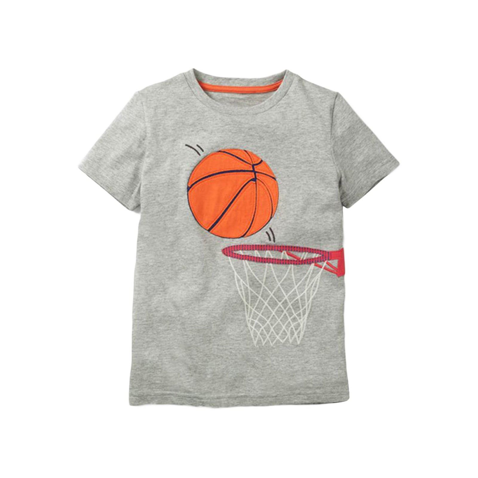 EnJoCho Kids Short Tops Toddler Boy Basketball Tennis Printed T Shirt ...