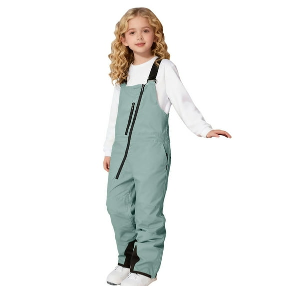 EnJoCho Kids Sno𝗐 Pants Girls Boys Sno𝗐 Bi𝖻s 𝖶aterproof Insulated ...