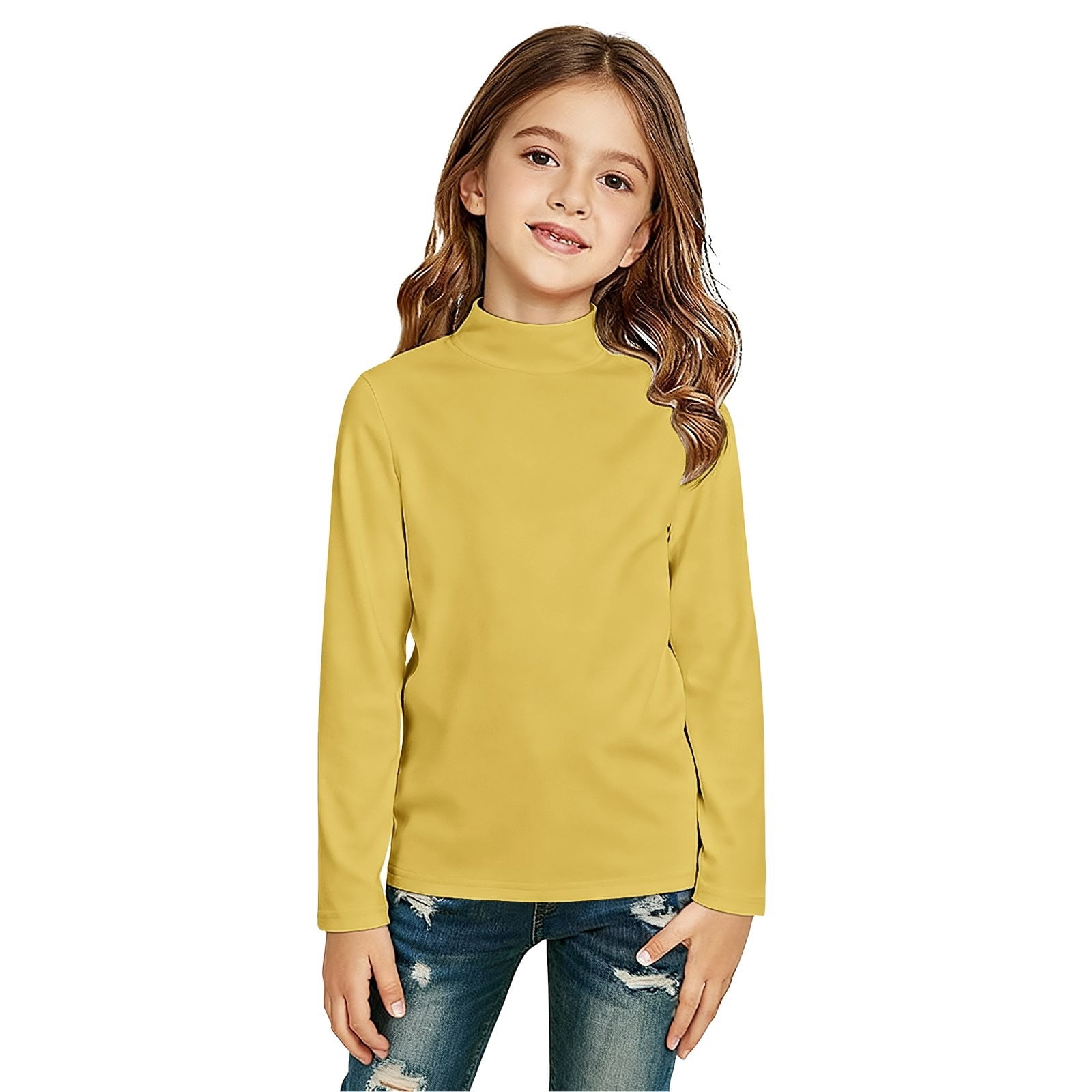 EnJoCho Kids' Solid Color Thermal Long Sleeve Shirt Half Neck Top For ...