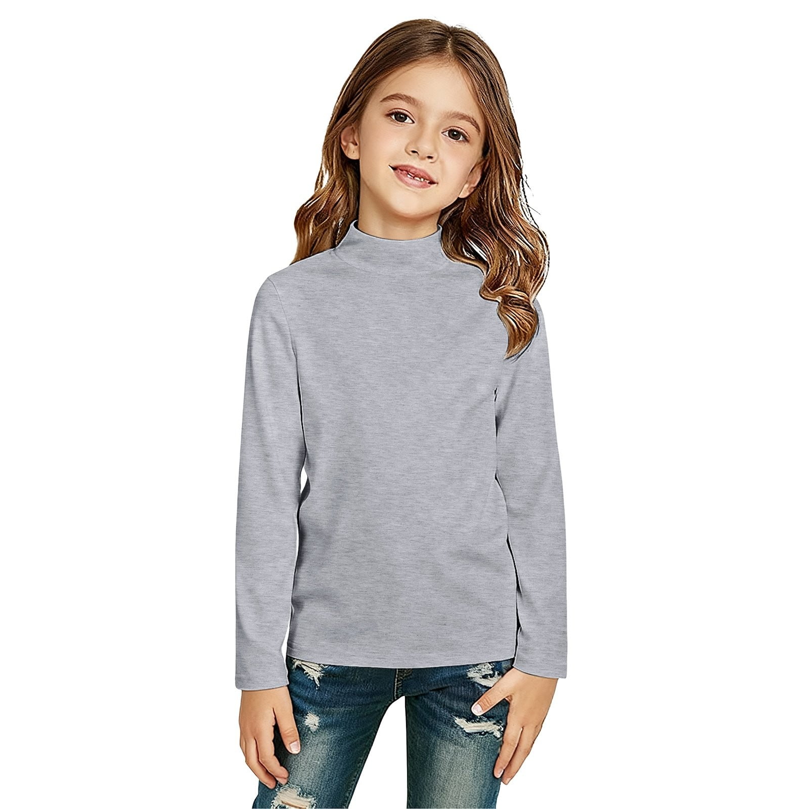 EnJoCho Kids' Solid Color Thermal Long Sleeve Shirt Half Neck Top For ...