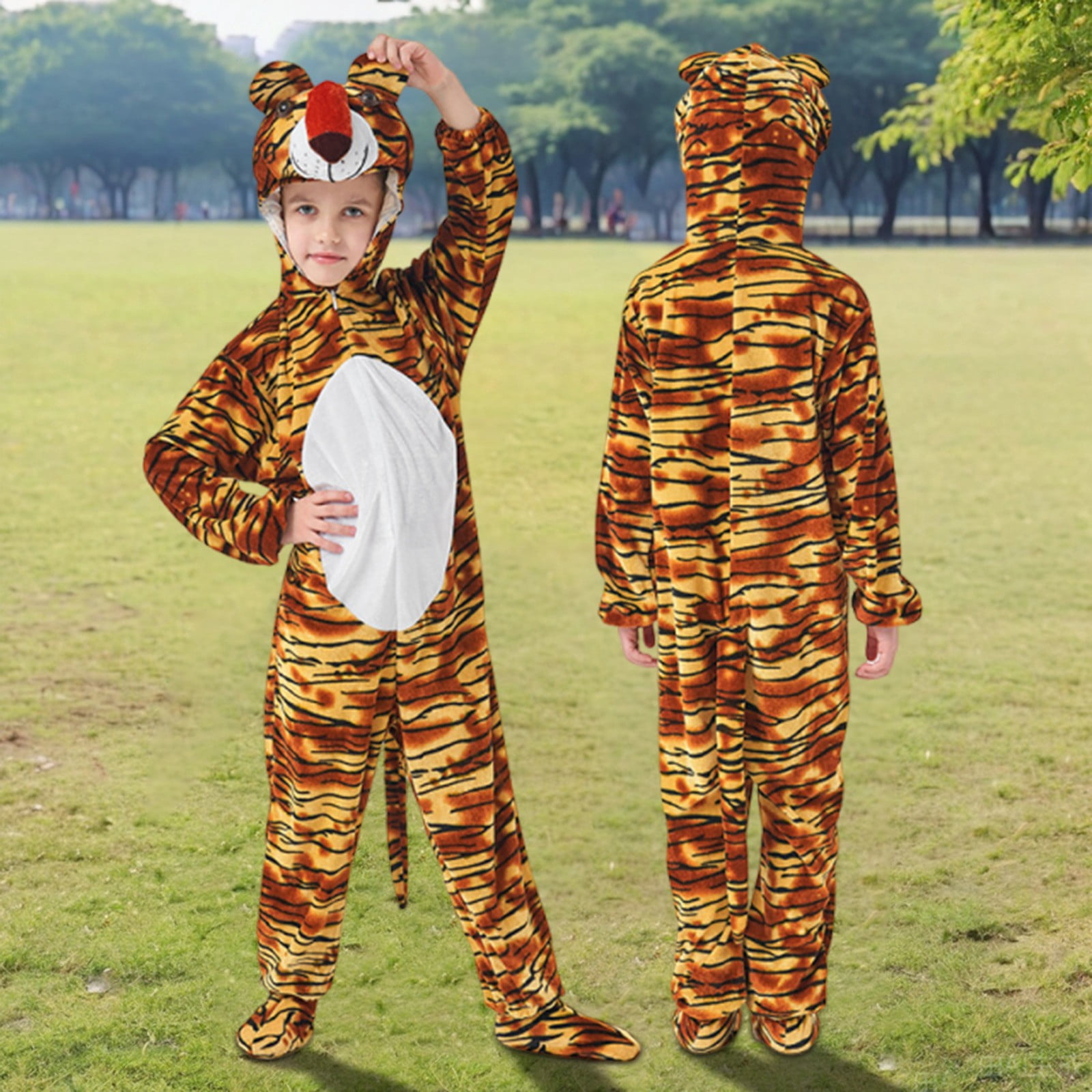 EnJoCho Kids Tiger Dinosaur Jumpsuit - Animal Print Hooded Romper ...