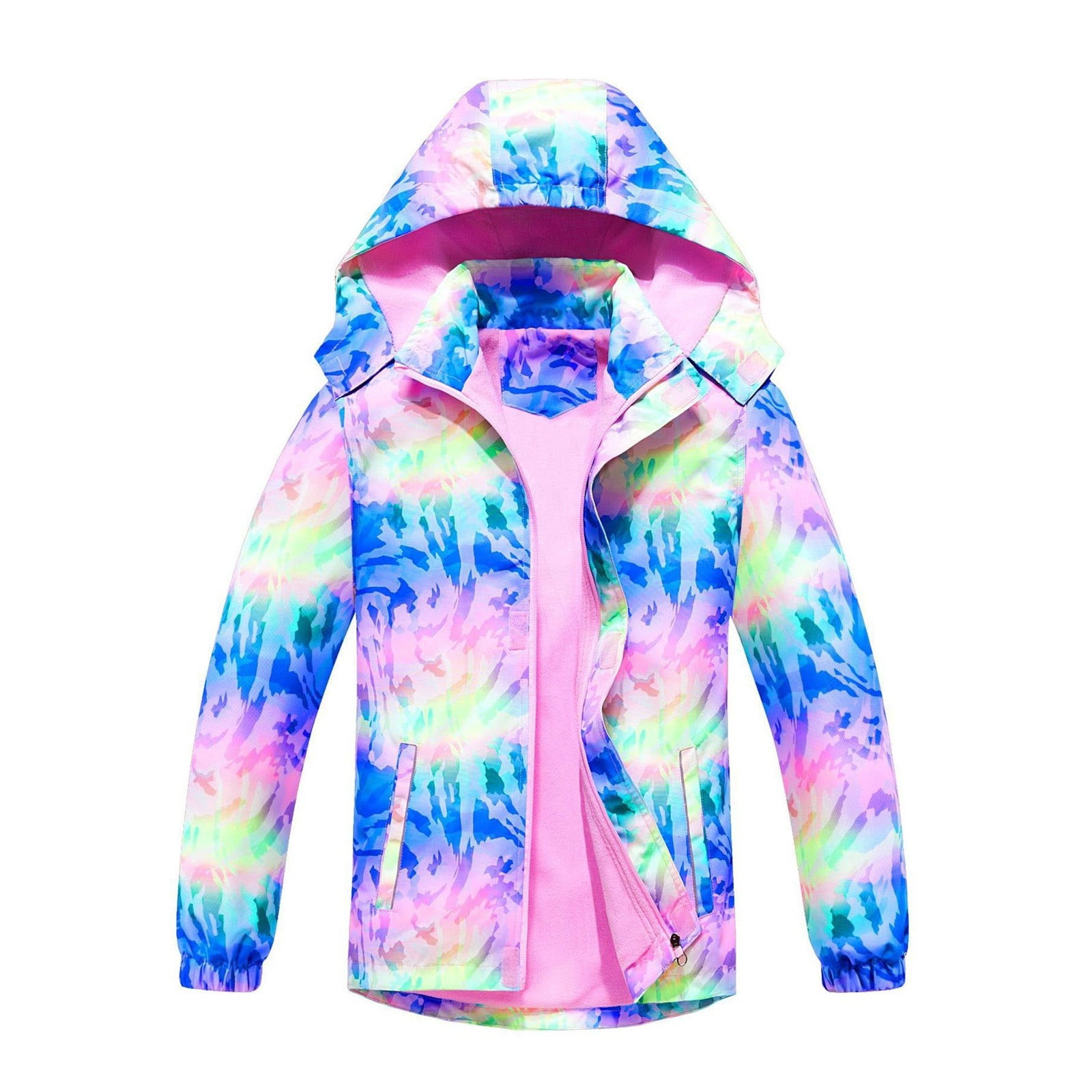 EnJoCho Kids Waterproof Rain Jackets Lightweight Raincoats Fleec𝖾 ...