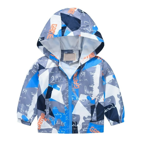 EnJoCho Kids Windbreaker Jacket Casual Hooded Lightweight Rain ...