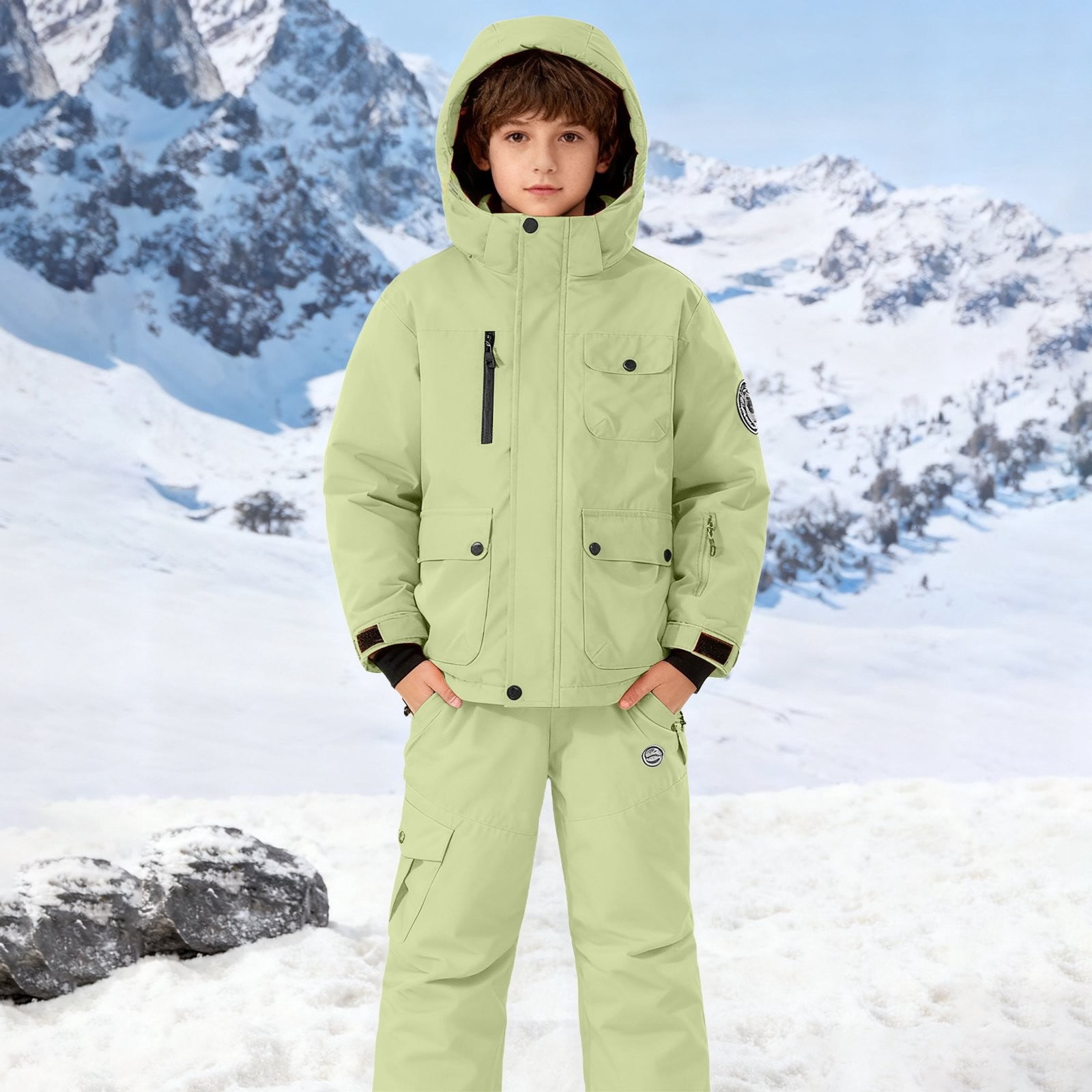 EnJoCho Kids Youth Snowsuit 2 Piece Ski Outfit Windproof 𝖶aterproof ...