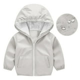 EnJoCho Lightweight Raincoat Girls Boys Full Zip Rain Jacket Toddler ...