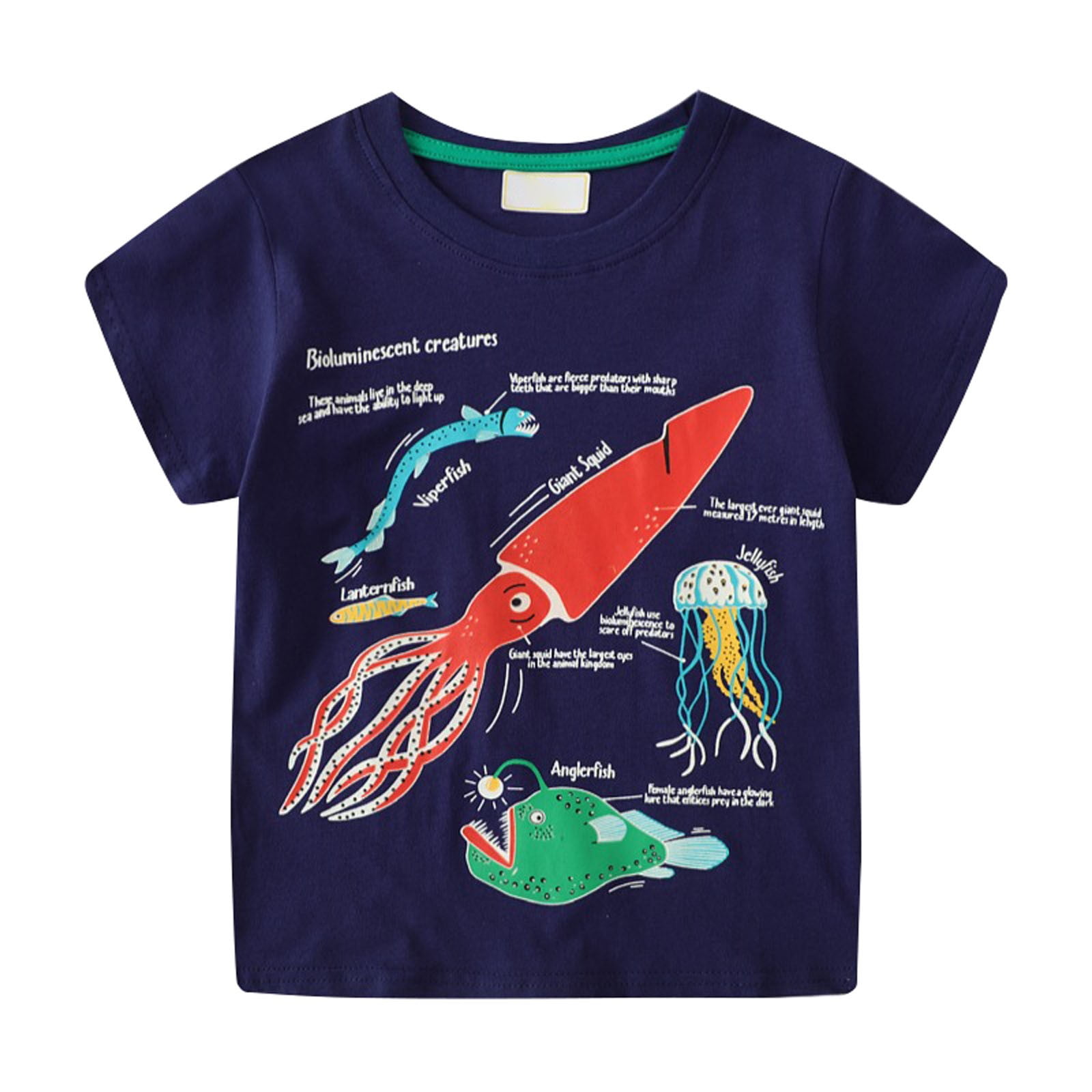 EnJoCho Little Children Swing Tops Boys Spaces Base Marine Life Pattern Short Sleeve T Shirt ...